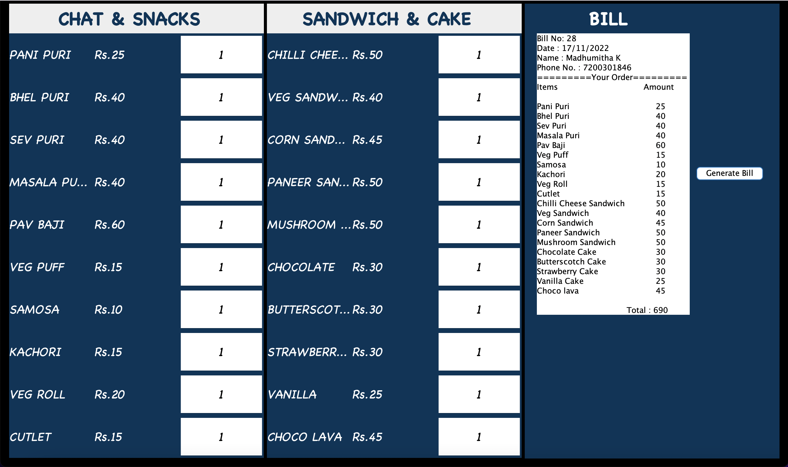 GitHub - MadhumithaK05/Billing-System: Java Mini Project