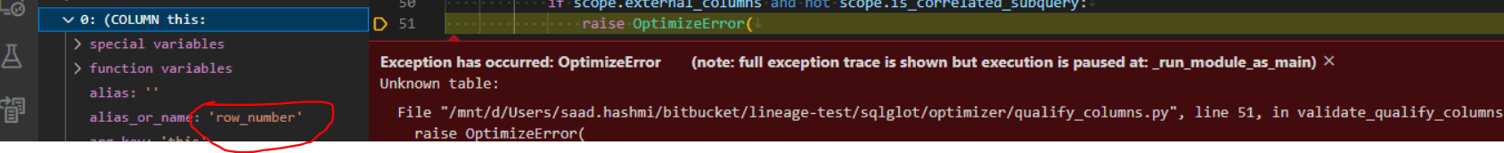 ROW_NUMBER Function is caught having no table in validate_qualify_columns method of qualify ...