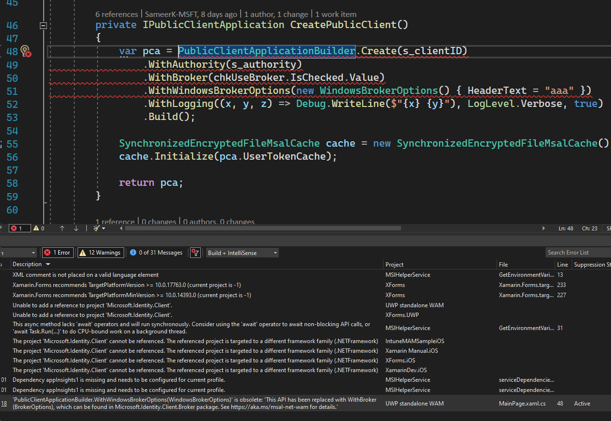 Bug Wam Uwp Dev App Has Some Errors · Issue 4038 · Azureadmicrosoft Authentication Library