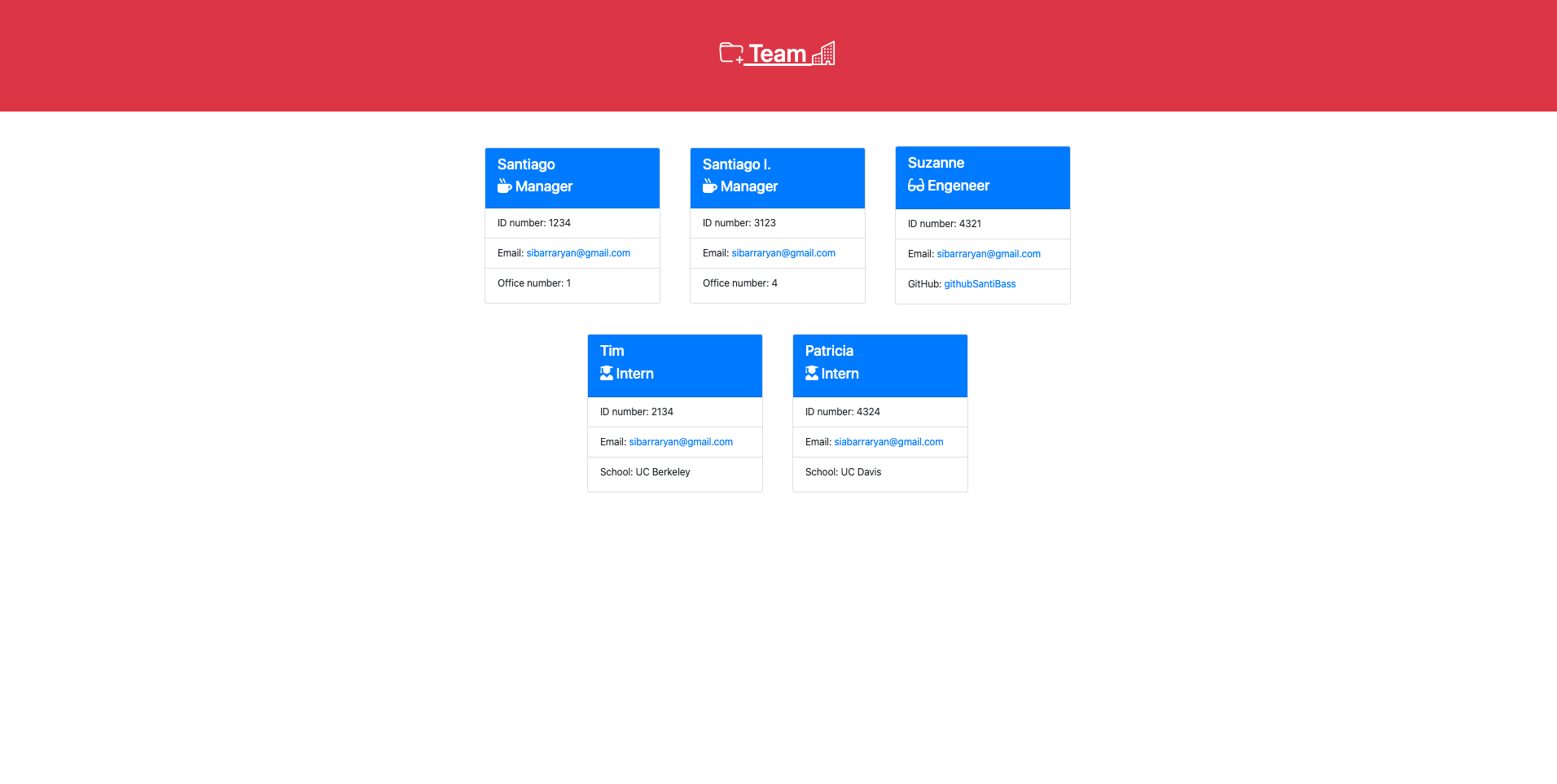 GitHub - SantiBass/Team-Profile-Generator