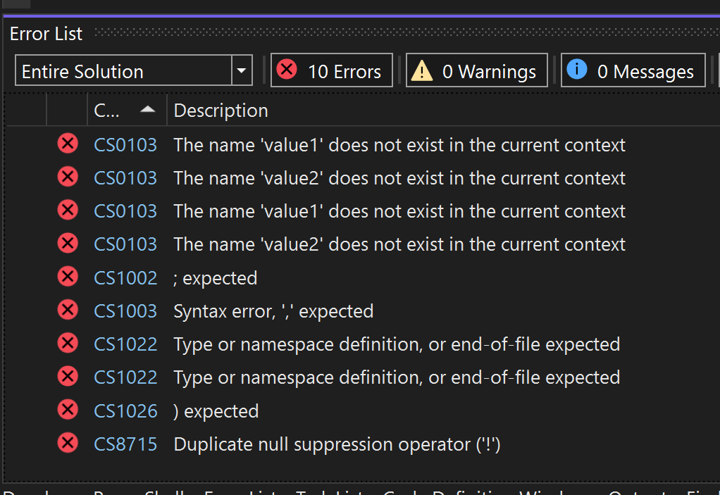 Multiple Parameter Null Checks In `func` Causes Compiler Error · Issue