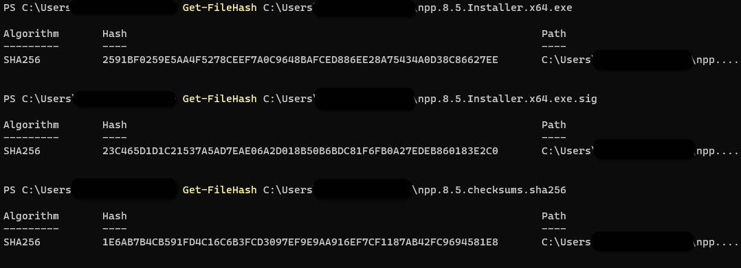 downloaded npp8.5.installer file failing Hash checksum verification · Issue #13669 · notepad ...