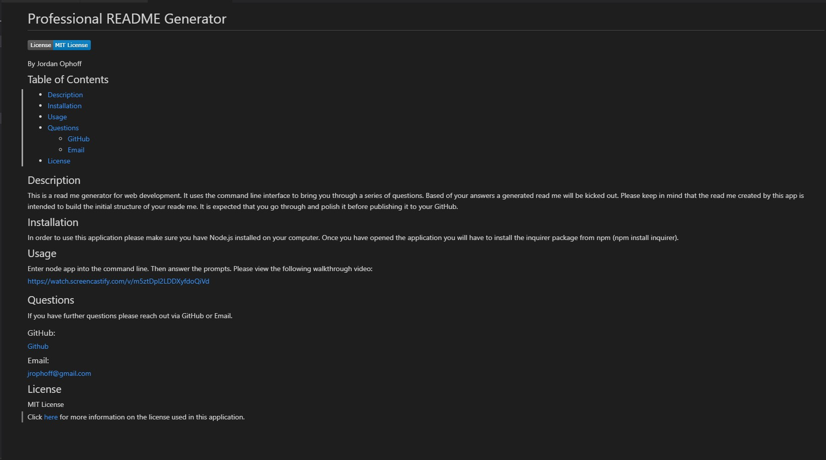 GitHub - Jrophoff/professional-readme-generator