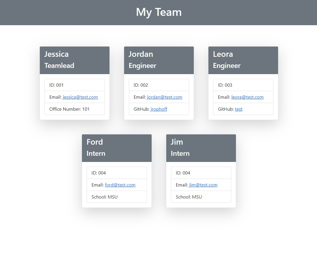 GitHub - Jrophoff/team-profile-generator