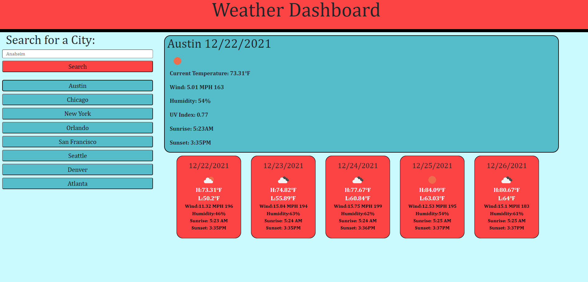 GitHub - Kam-Mivehchi/Weather-Dashboard