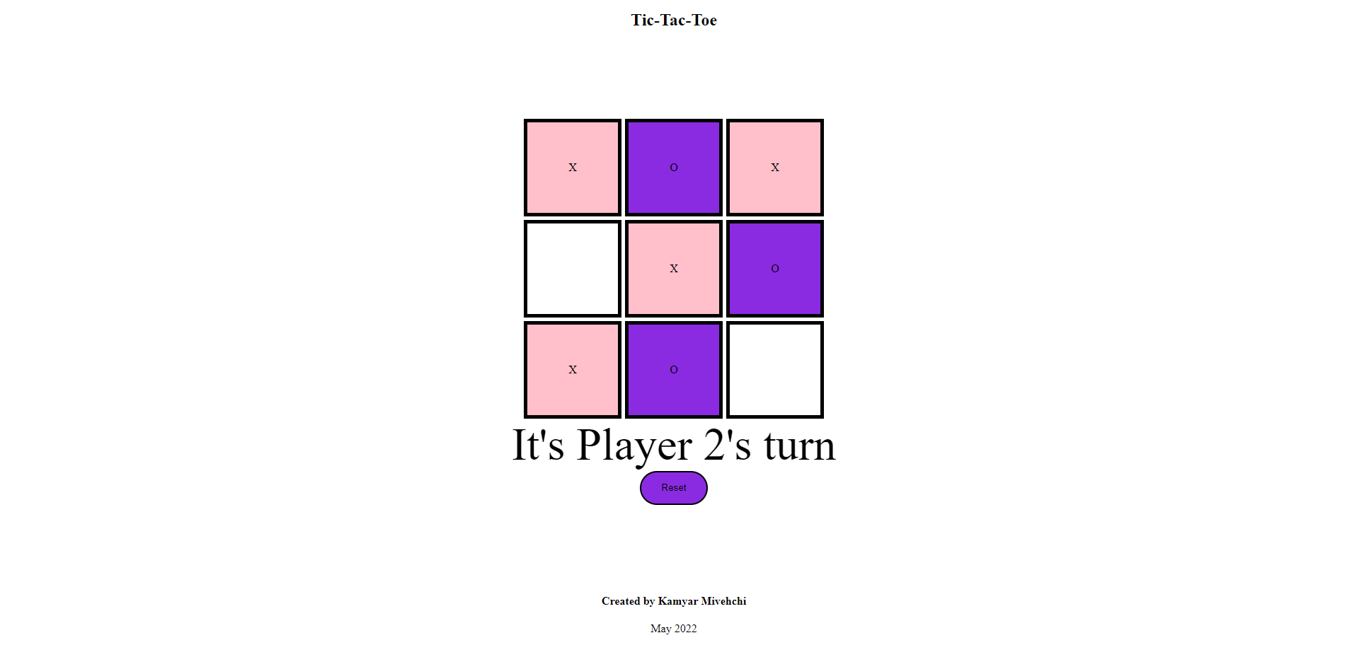 GitHub - Kam-Mivehchi/Vanilla-Tic-Tac-Toe: An interactive Tic Tac Toe ...