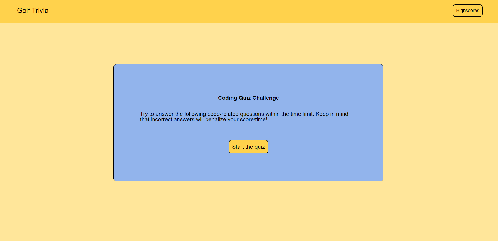 GitHub - Kam-Mivehchi/Golf-Trivia-Quiz: Responsive Quiz Application created using JavaScript Web ...