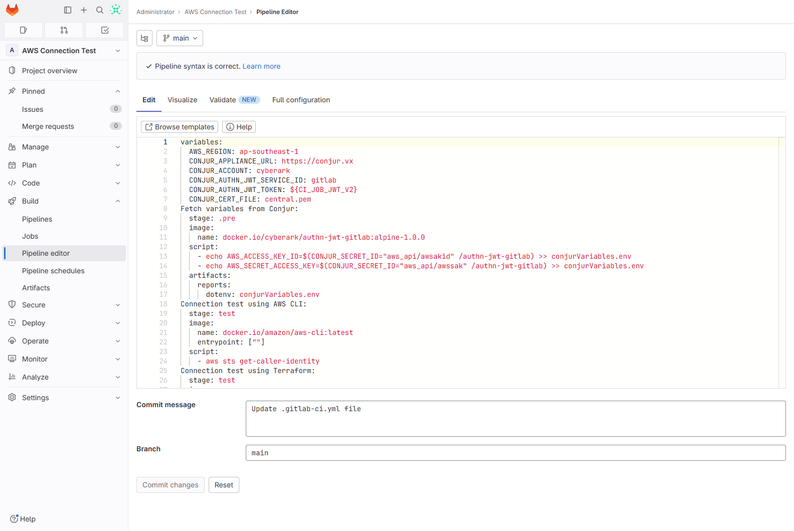 GitHub - joetanx/conjur-gitlab: Integrate GitLab with Conjur using the ...