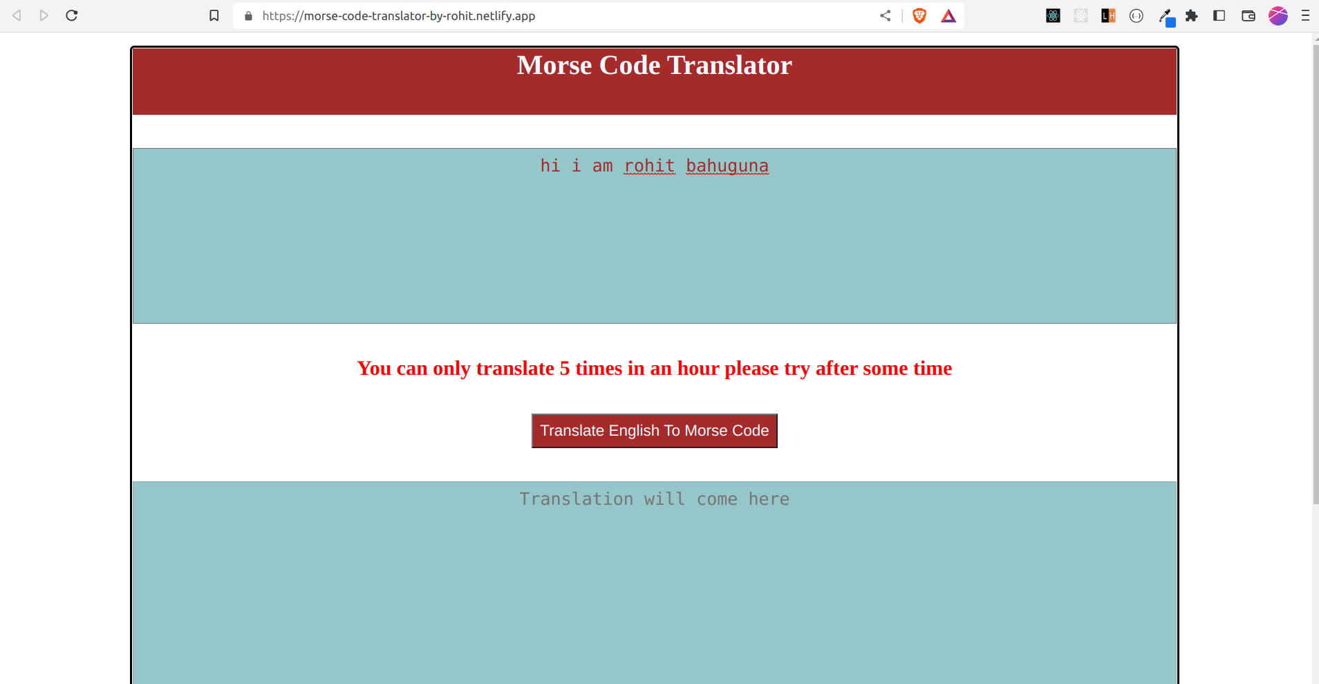 GitHub - rohit-bahuguna/Morse-Code-Translator
