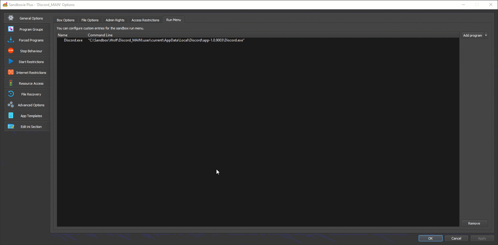 Editing Existing Run Menu Command Line Entry Not Being Recognized Editing Existing Run Menu Command Line Entry Not Being Recognized