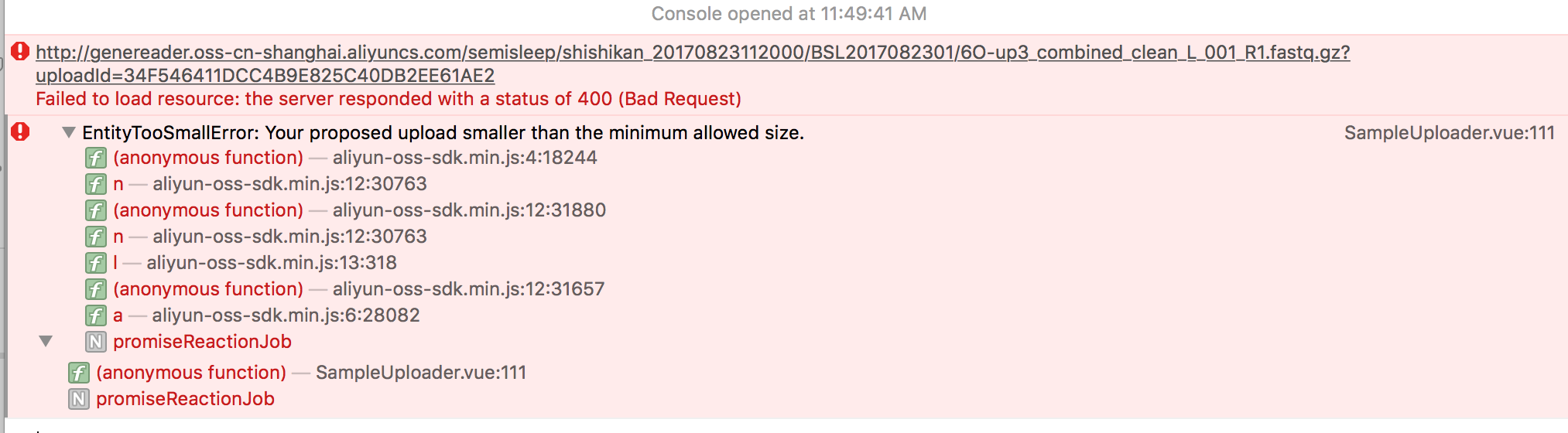 Safari 上传出错：EntityTooSmallError · Issue #286 · ali-sdk/ali-oss · GitHub