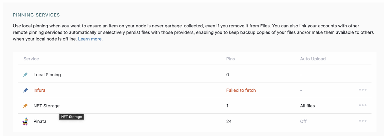 Pinning services reappear after being deleted on restart. · Issue #2188 · ipfs/ipfs-desktop · GitHub