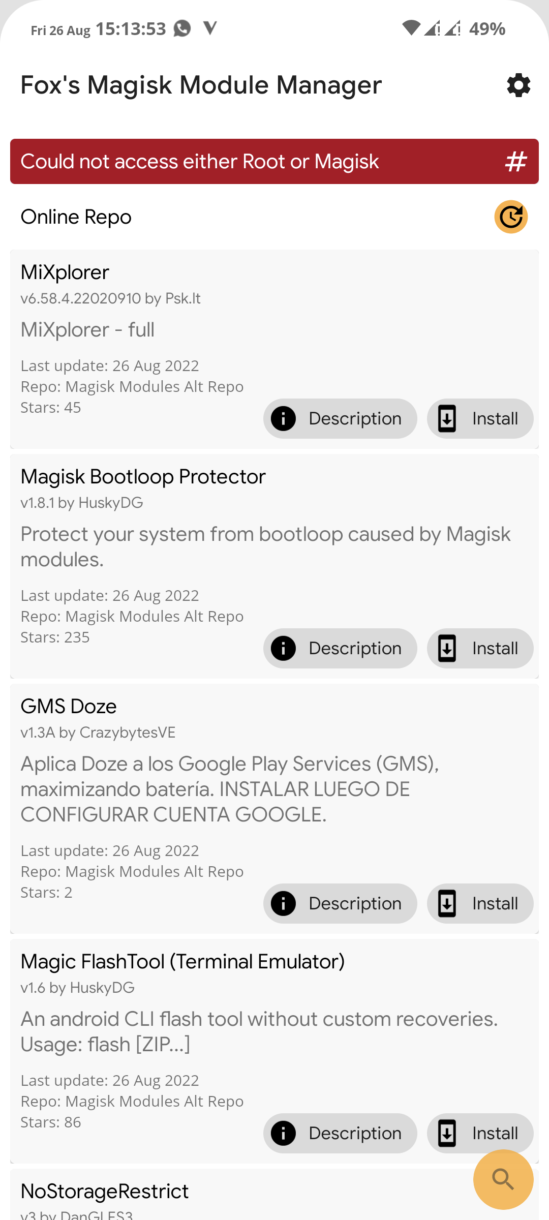 Could not acces either root or magisk · Issue #198 · Fox2Code/FoxMagiskModuleManager · GitHub