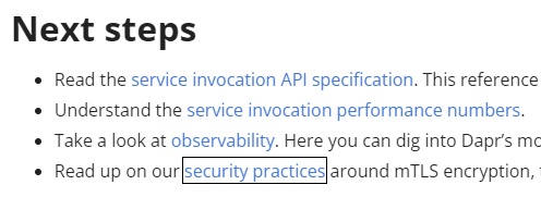 Incorrect link to security practices from service invocation docs · Issue #2994 · dapr/docs · GitHub
