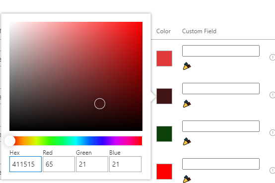 Support for a Color Picker control within the PropertyFieldCollectionData property pane control ...