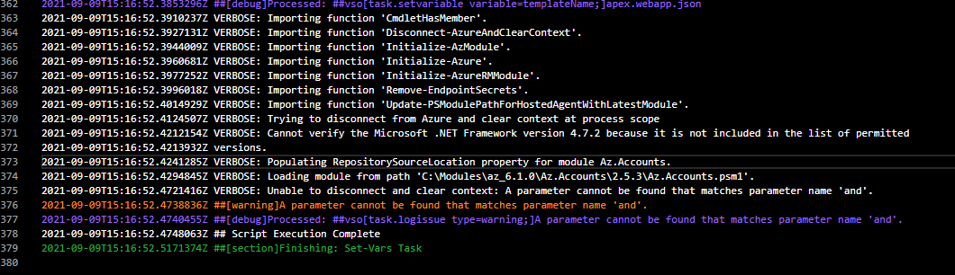 Powershell task AzurePowerShell@5 fails on Microsoft Hosted Agents windows-2019 · Issue #4057 ...