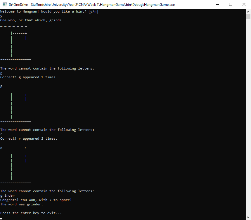 Github Isaacdexterhangman Guess The Computers Random Word From The Definition One Letter 0364