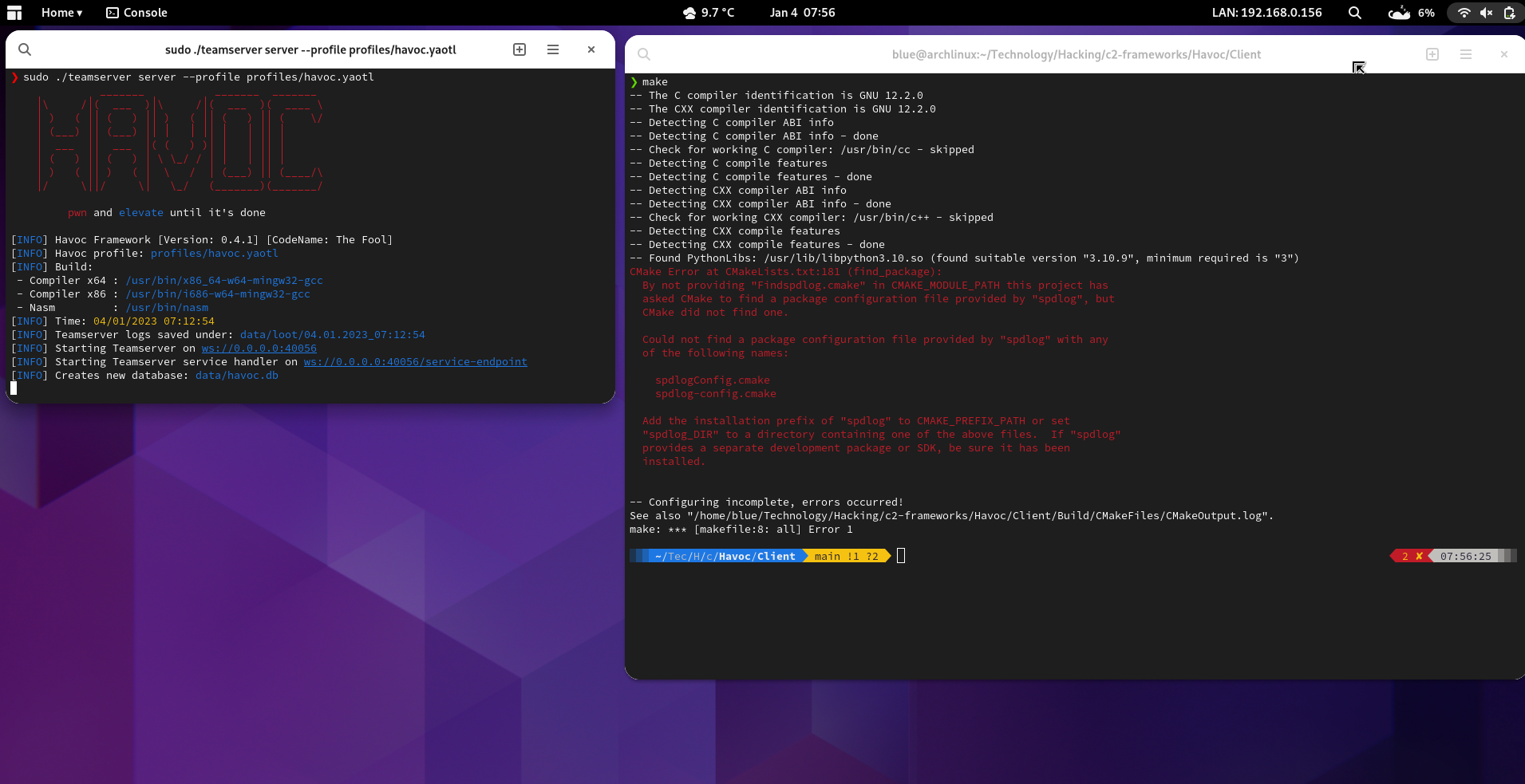 [Teamserver-Client--Bug]: CMake Error at CMakeLists.txt:181 · Issue #246 · HavocFramework/Havoc ...