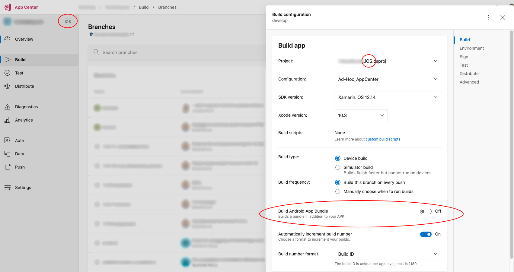 Android AAB settings showing up for iOS solution · Issue #911 · microsoft/appcenter · GitHub