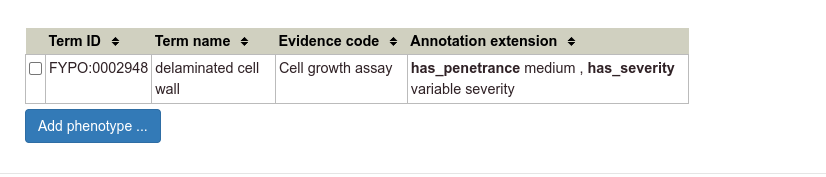 Show extension in single allele phenotype selection table · Issue #2655 · pombase/canto · GitHub