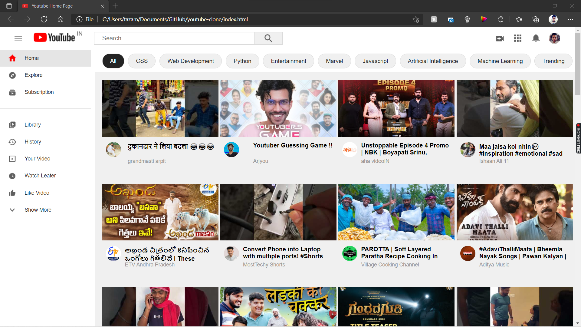 GitHub - MohdTazammul/youtube-clone: Youtube Clone with search ...