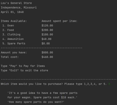 GitHub - smwalsh7502/The-Oregon-Trail-Game: In my Intro to Programming ...