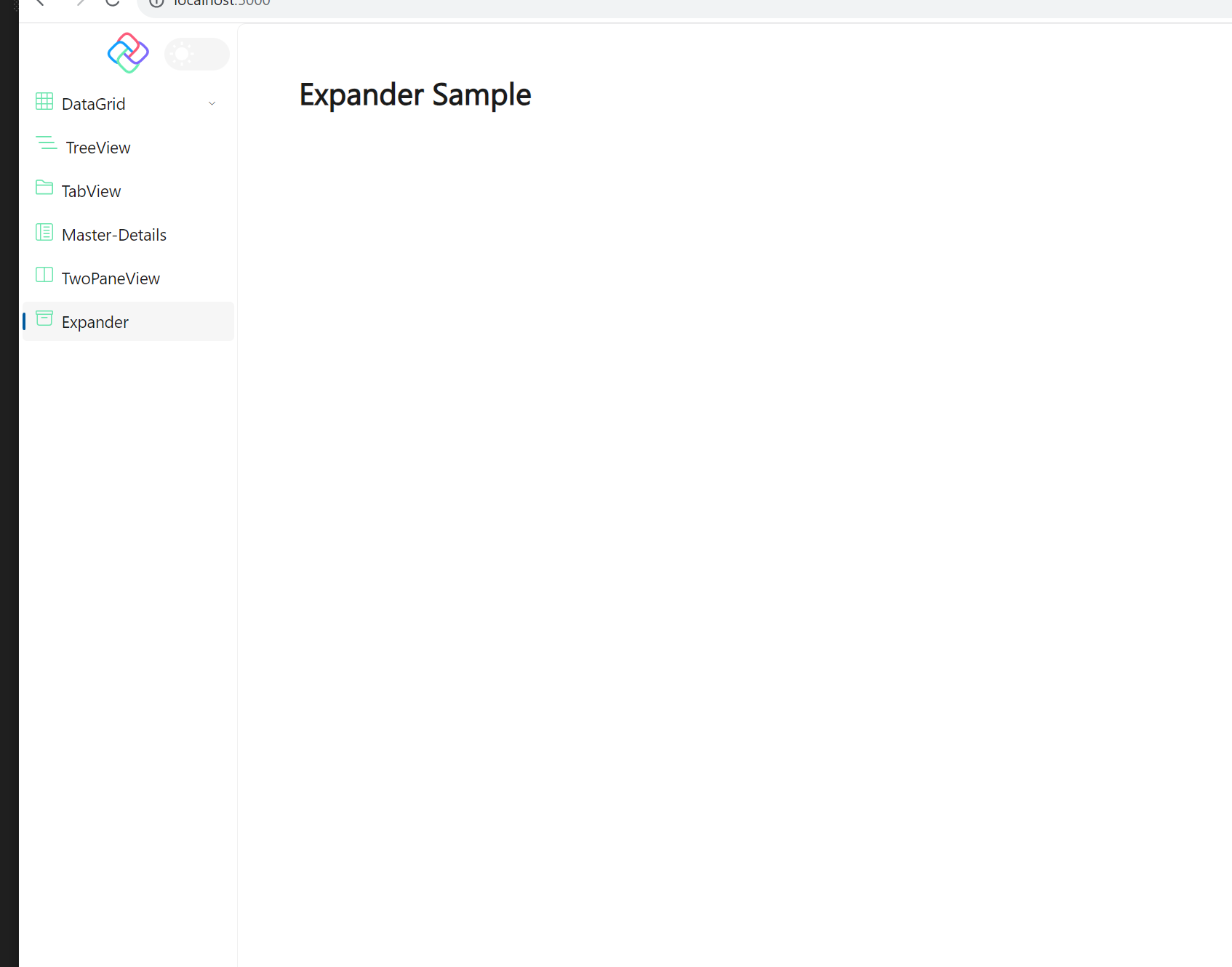 [UI/WCTDataTreeTabSample] The Expander sample only works on windows ...