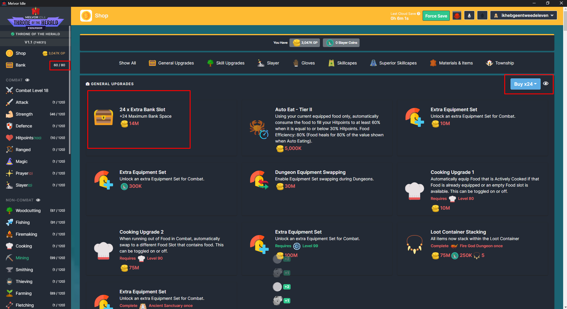 Bug Price For Hardcore Bank Slots Keeps Increasing Past The Cap · Issue 2837 · Melvoridle