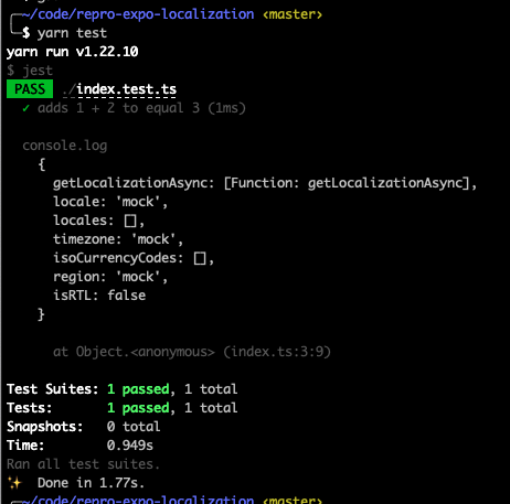 Issue with expo-localization and Jest in a bare workflow app · Issue ...