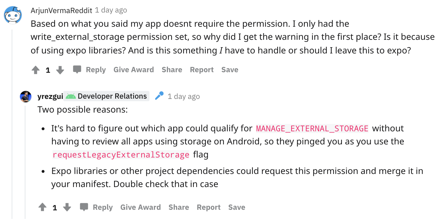 Google Warning regarding `MANAGE_EXTERNAL_STORAGE` and `requestLegacyExternalStorageflag` for ...