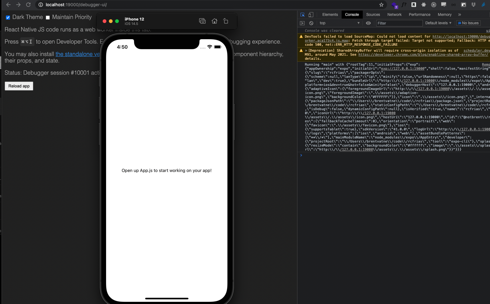 Debugging Multiple Errors on Latest iOS 14.5 · Issue #12966 · expo/expo ...