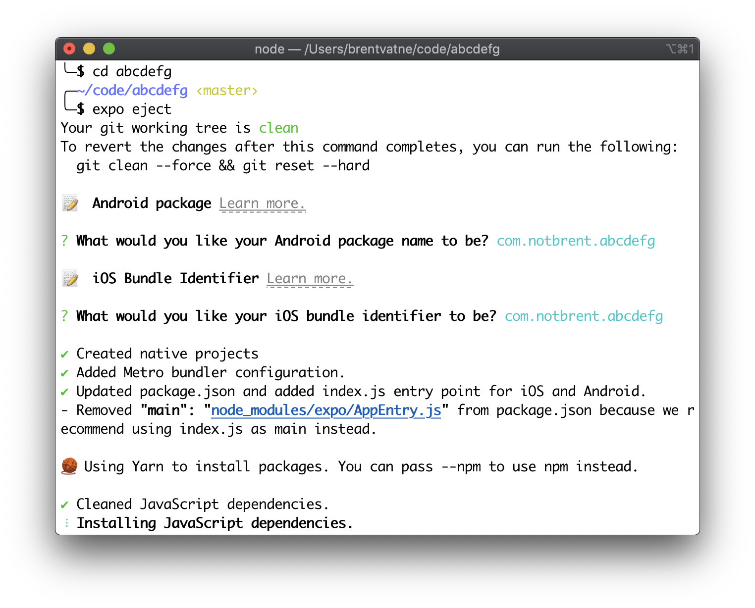 Suggestion: Emit error on `expo eject` when lacking certain app.json ...