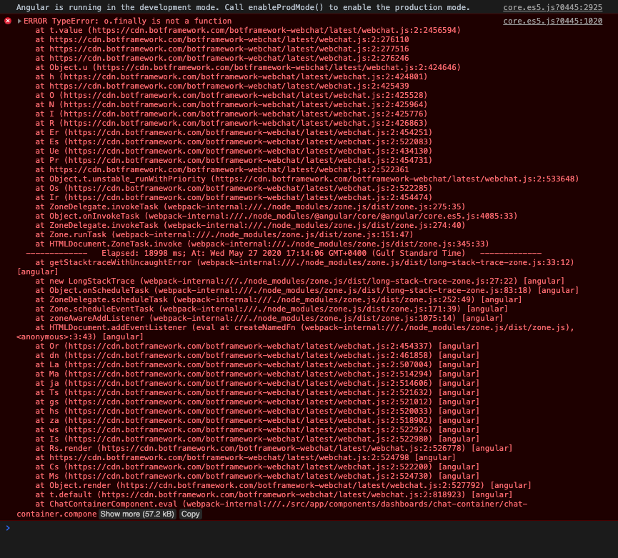 Typeerror On Console Using Cdn Angular And Cognitive Speech Services O Finally Is Not A
