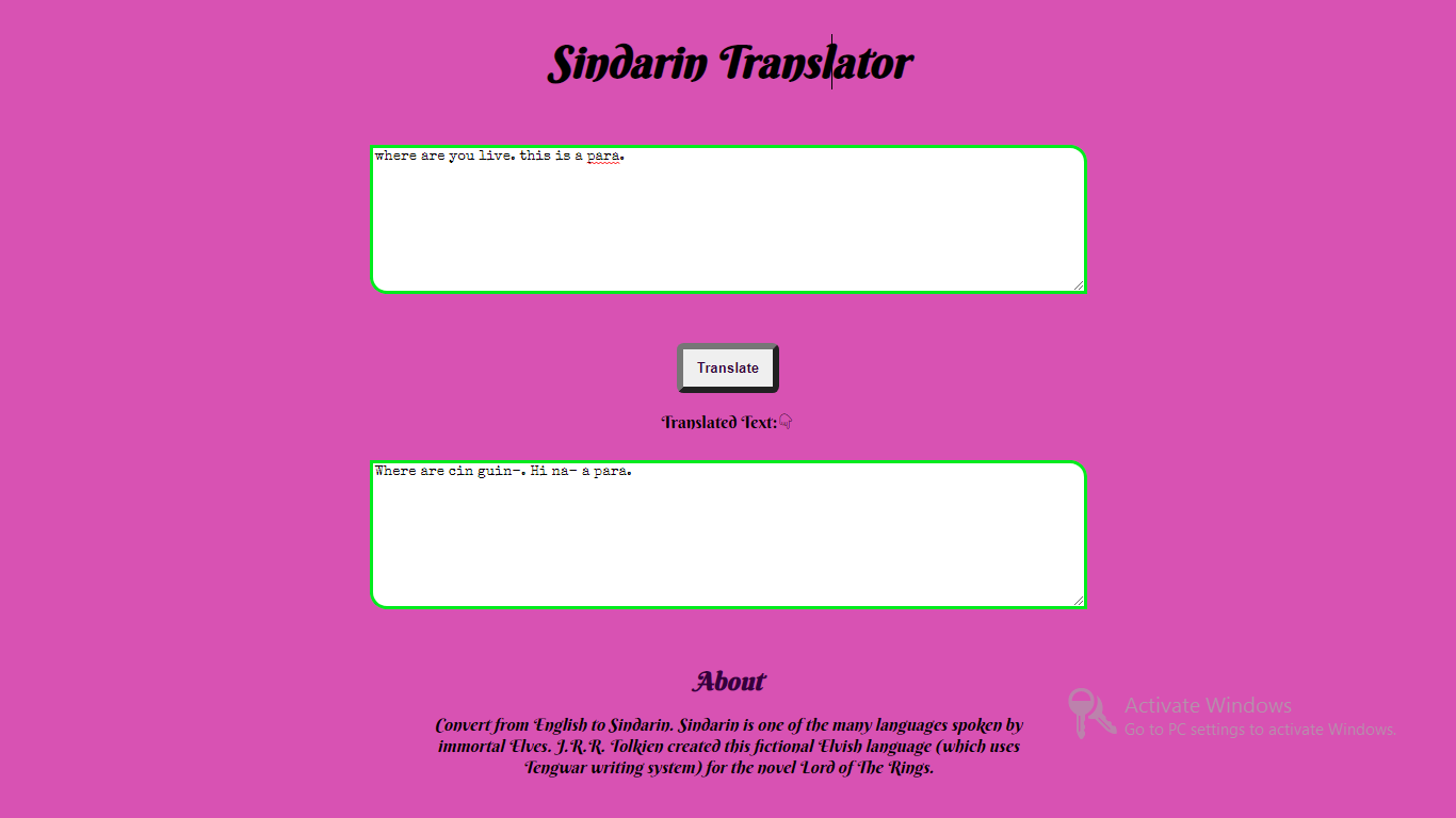 GitHub - Shailseen/Sindarian-translator: A web-app