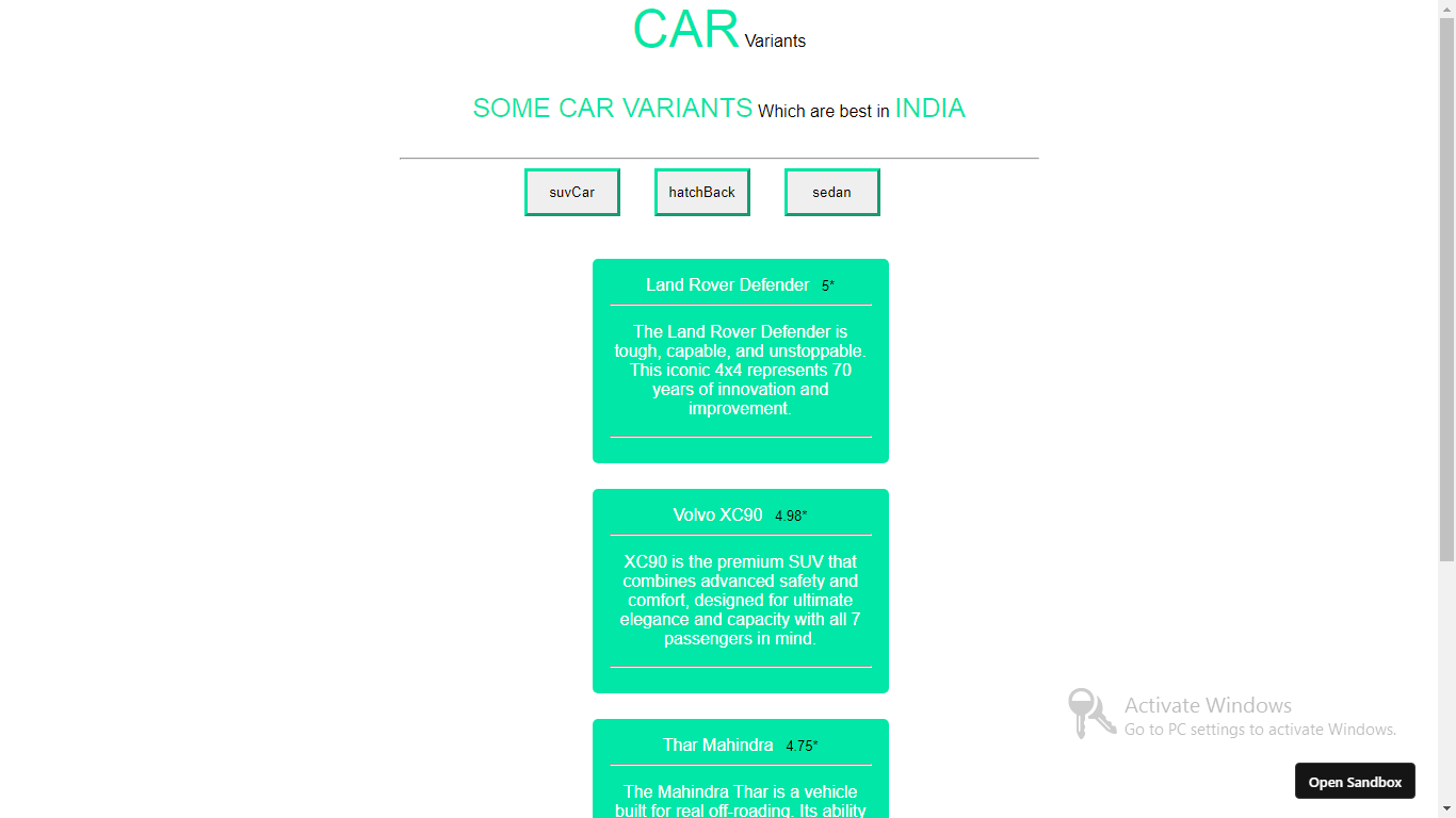 car-variants - Codesandbox