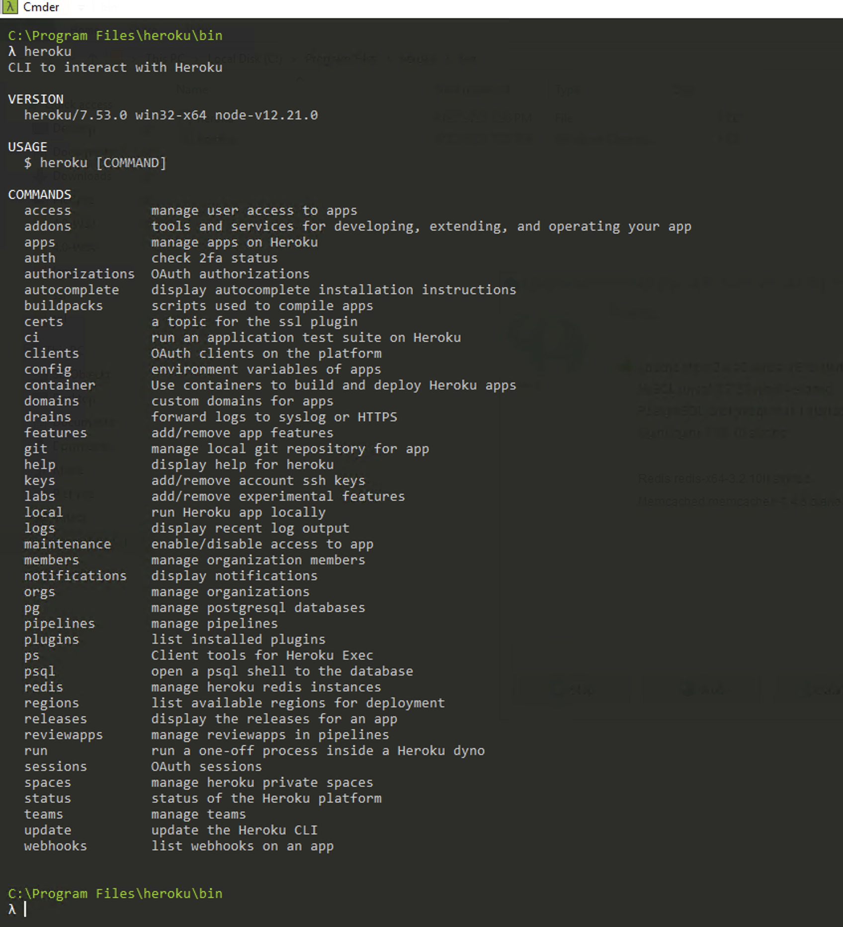 Heroku CLI output invisible in Terminal (Cmder) · Issue #246 · leokhoa/laragon · GitHub