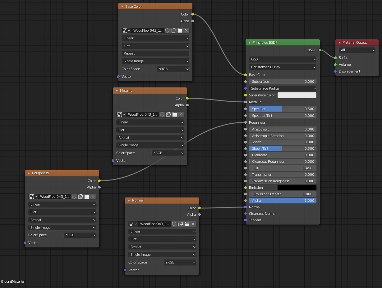 Question: how to set "Metallic", "Roughness", and "Normal" of Principled BSDF shader? · Issue ...