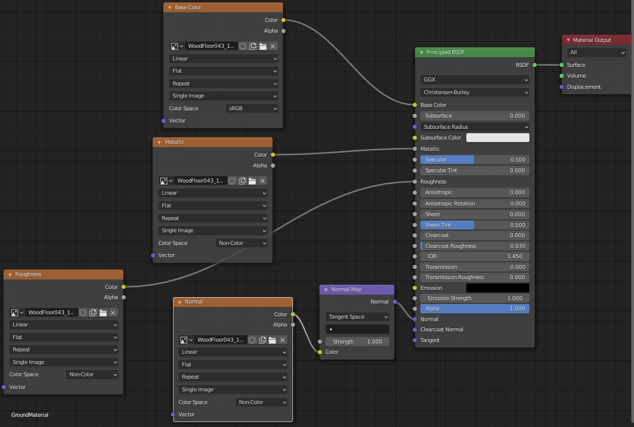 Question: how to set "Metallic", "Roughness", and "Normal" of Principled BSDF shader? · Issue ...