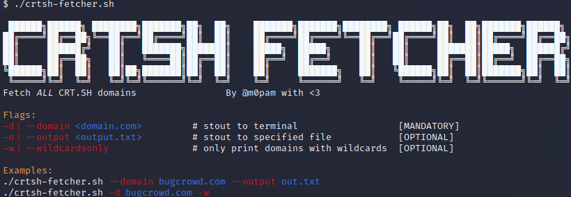 GitHub - m0pam/crtsh-fetcher: Fetches domains from https://crt.sh/ GitHub - m0pam/crtsh-fetcher: Fetches domains from https://crt.sh/