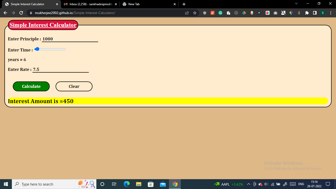 GitHub - Mukherjee2002/Simple-Interest-Calculator