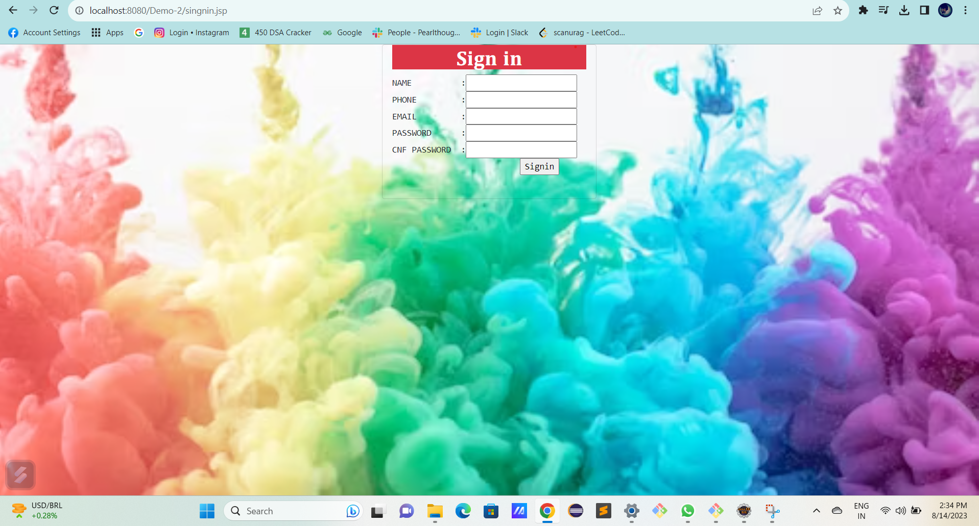 GitHub - scanurag/LoginPage: Creating an Login Page form using JSP ...