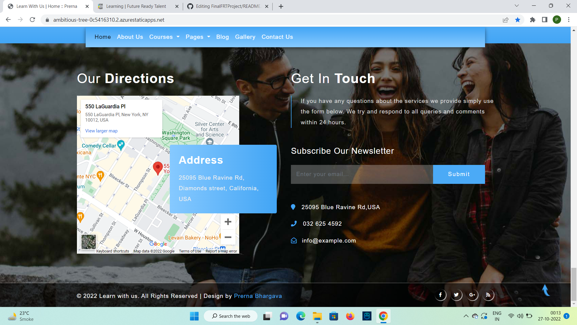 GitHub - Prerna-Bhargava/FinalFRTProject: FRT Project