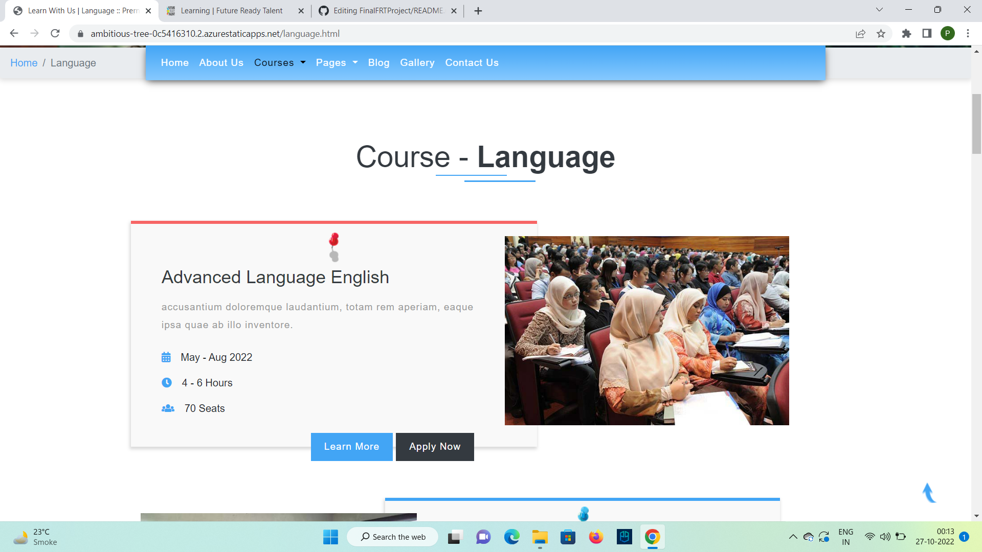GitHub - Prerna-Bhargava/FinalFRTProject: FRT Project