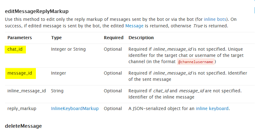 Editinlinemessagereplymarkupasync With Chatid And Messageid Parameters · Issue 553