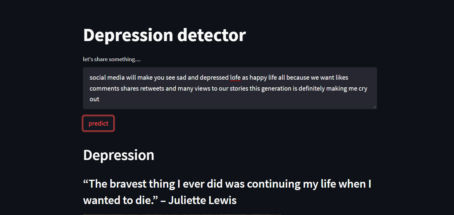 GitHub - AggarwalRohit2106/depression_detector: This project is based ...