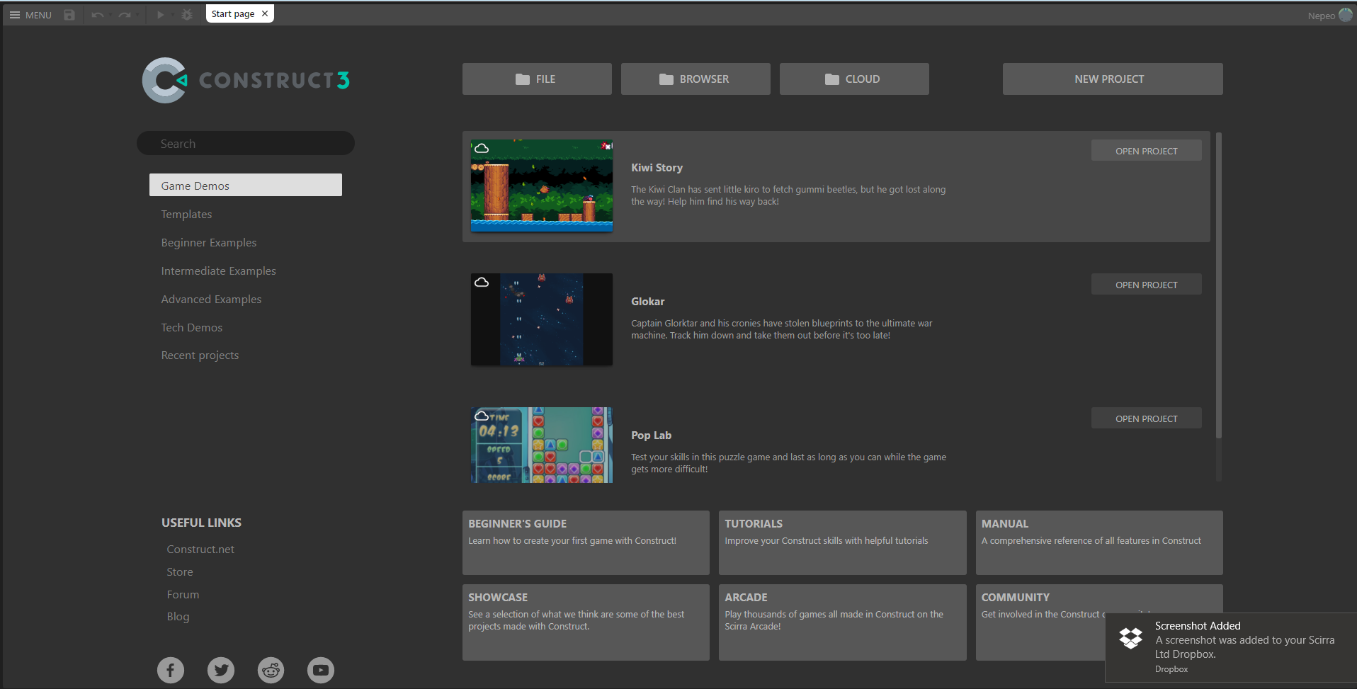 Start page changes size while using · Issue #551 · Scirra/Construct-bugs · GitHub