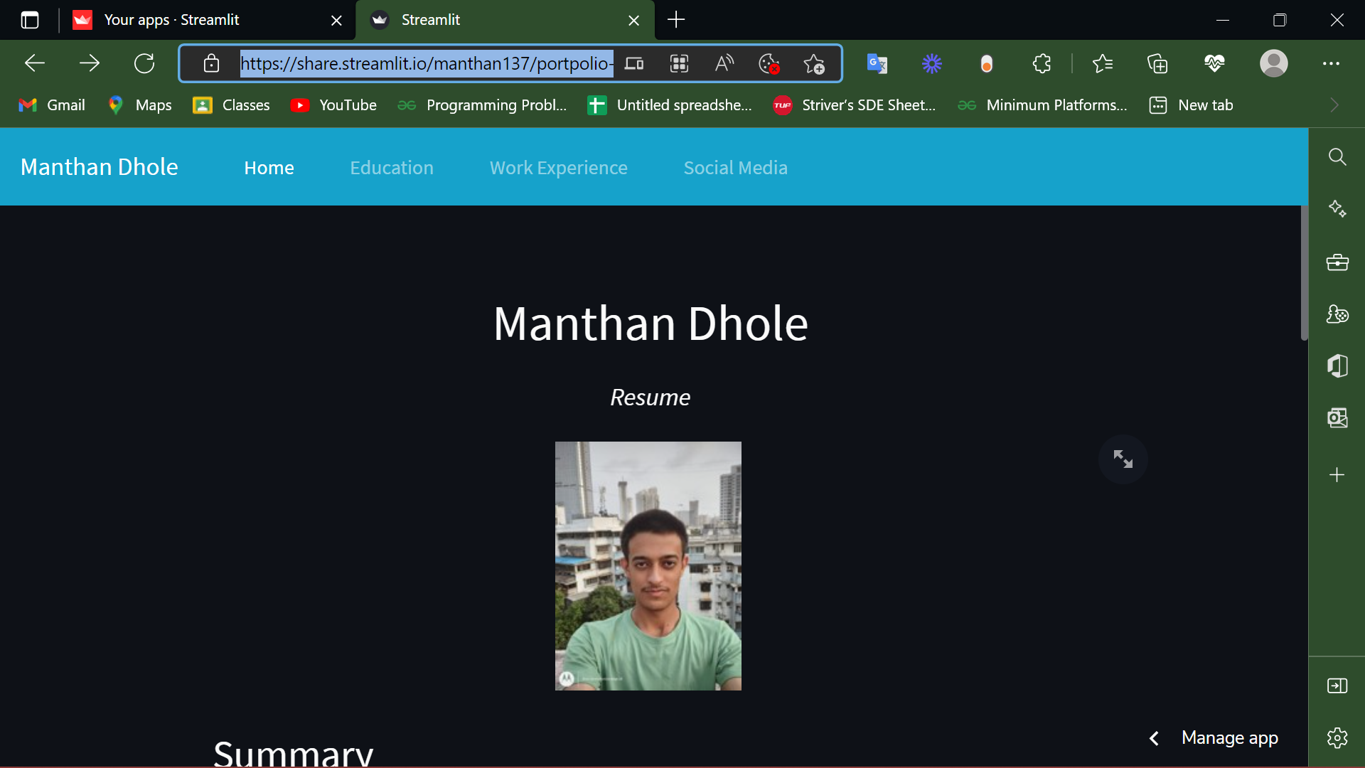 GitHub - MANTHAN137/PortPolio-StreamLit_Python