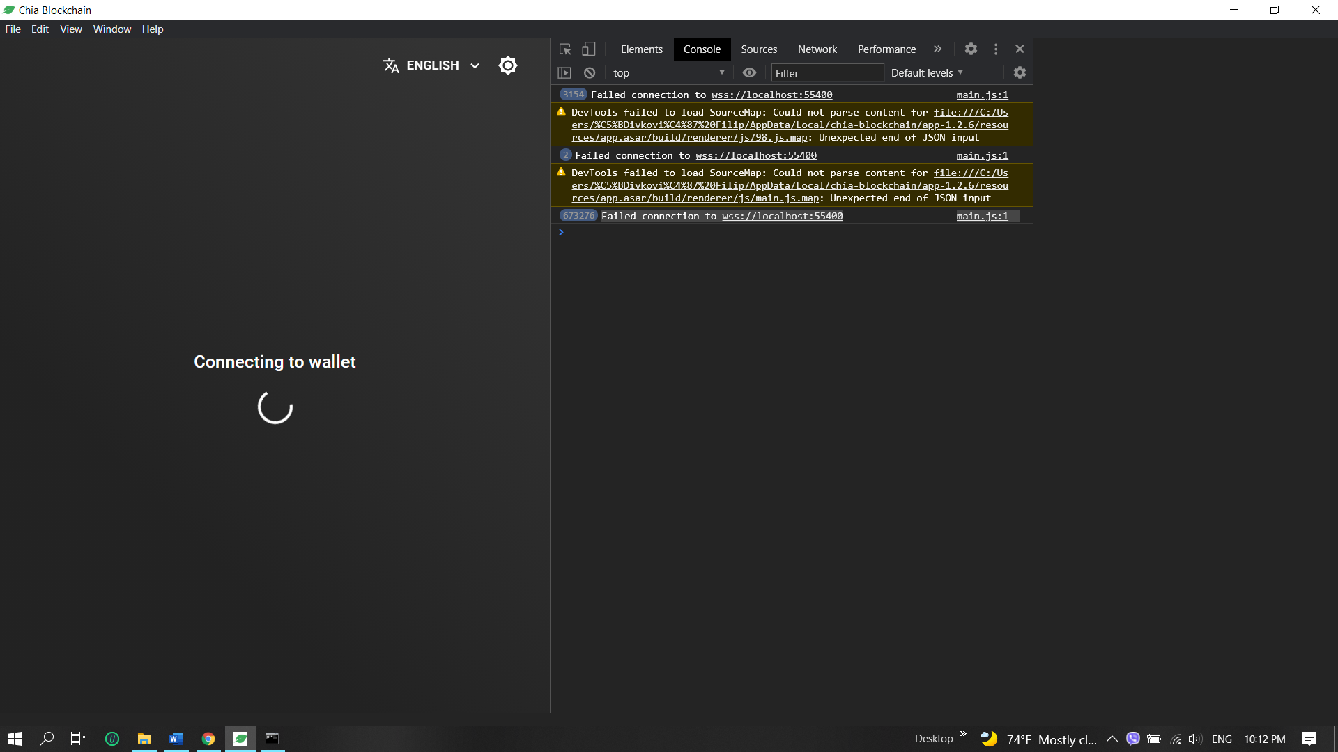 [BUG] After reinstalling my computer, I have an issue with "Connecting ...