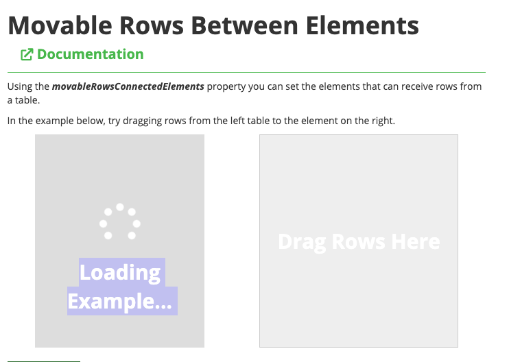 Issue with "Movable Rows Between Elements" example · Issue #3132 · olifolkerd/tabulator · GitHub