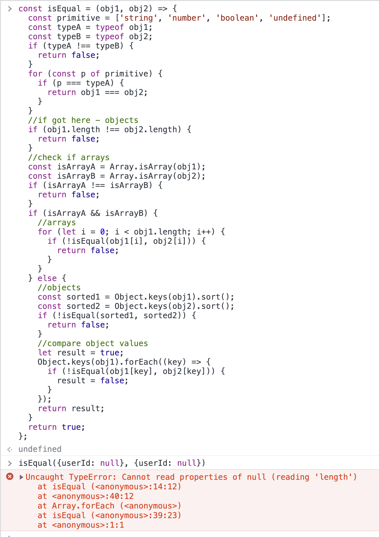 `isEqual` in analytics-connector has a bug comparing `null` · Issue #41 · amplitude/experiment ...